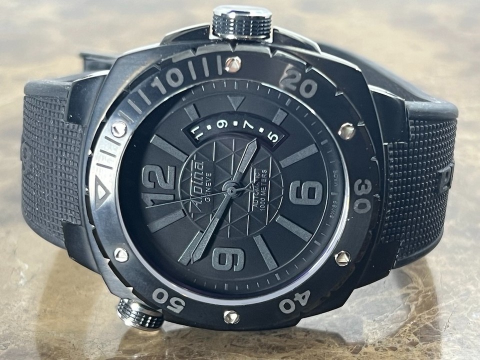 Alpina Black Ocean Extreme Diver Automatic 48mm Black Dial Tactical ...