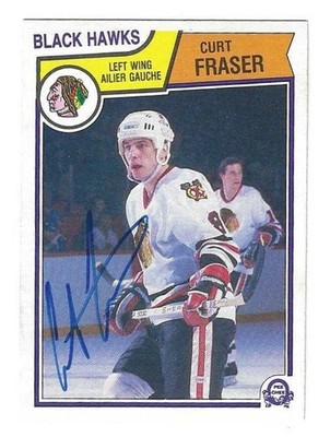 Signed Autographed CURT FRASER Chicago Blackhawks 1983-84 O-Pee-Chee ...