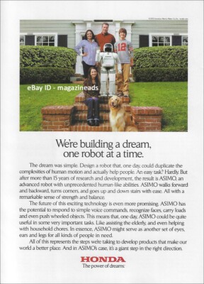 vintage HONDA ASIMO prototype humanoid robot 1-Page MAGAZINE PRINT AD ...