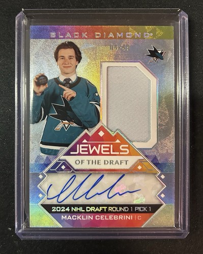 Macklin Celebrini Black Diamond 2024 Jewels of the Draft Patch Auto /49 ...