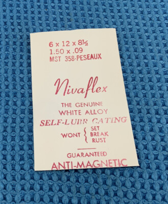 Nivaflex Mainspring (6 X 12 X 8.5) Part # 612C. MST 385 - Peseaux New ...