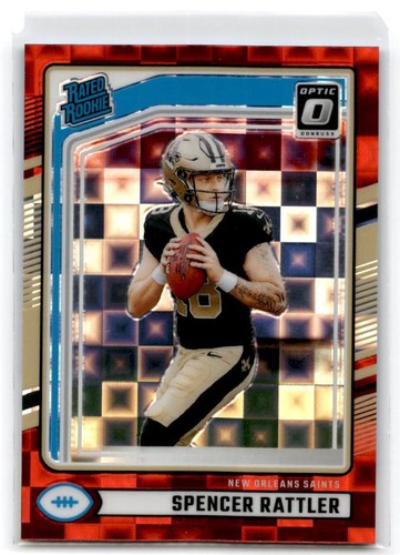 2024 Panini Donruss Spencer Rattler #359 Red Pandora Optic Prizm Rated ...