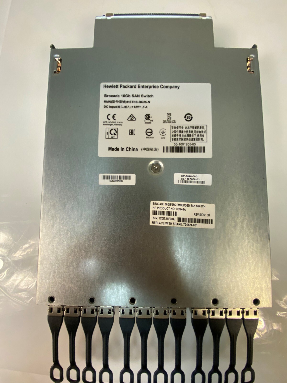 C8S46A HP 724424-001 16GB 24C BROCADE 16GB FC Switch for HPE Blade ...