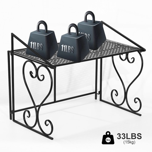 Metal Microwave Oven Rack Shelf Rice Cooker Stand Kitchen Tableware ...