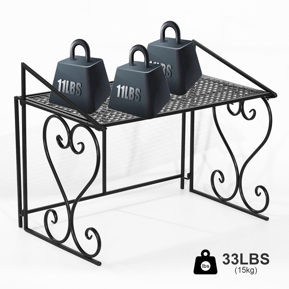 Metal Microwave Oven Rack Shelf Rice Cooker Stand Kitchen Tableware ...