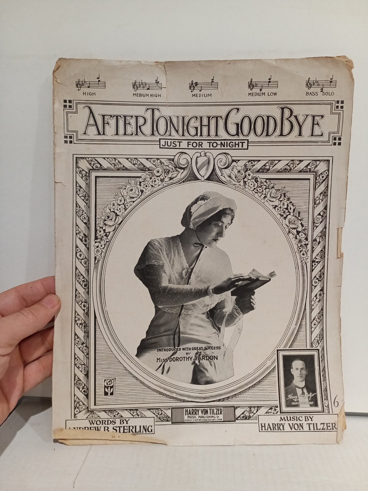 After Tonight Goodbye 1905 Sheet Music Von Tilzer Dorothy Jardon ...