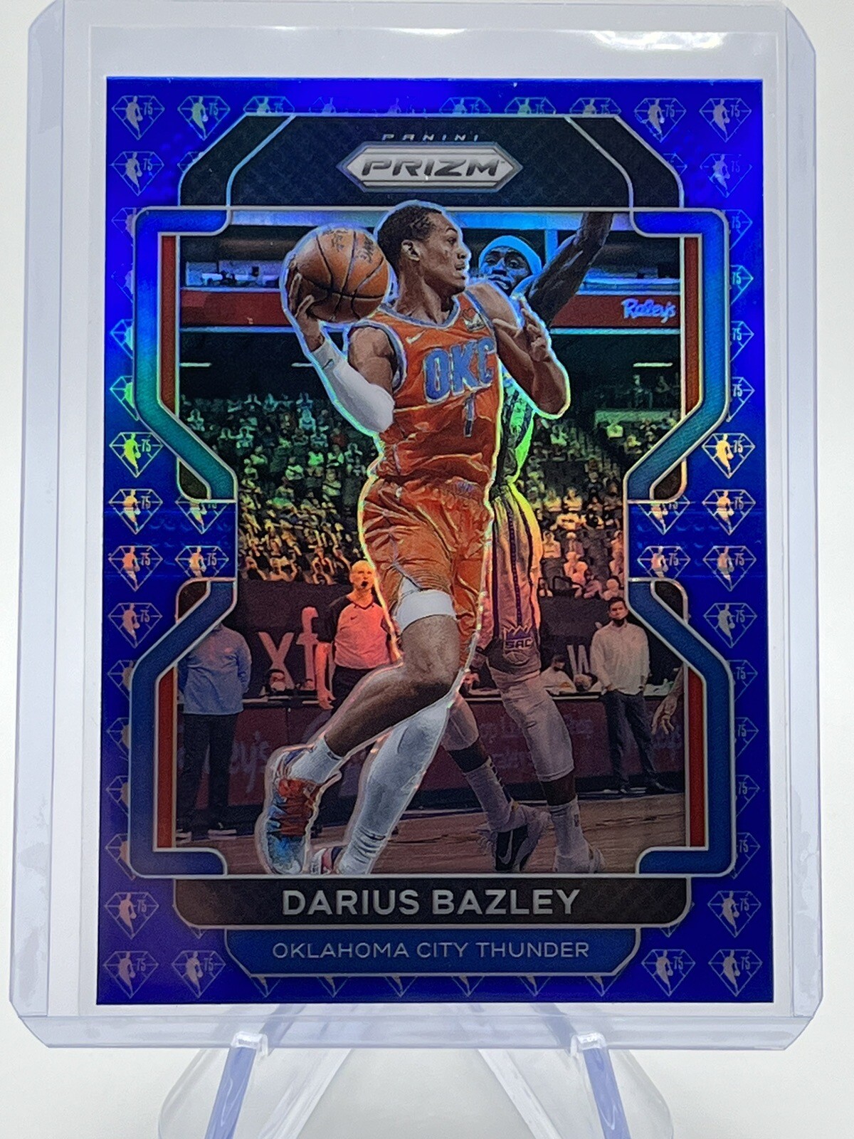 2021-22 Panini Prizm Darius Bazley Blue 75th Anniversary #237 ...