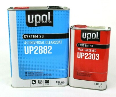 U-POL UP2882 Universal Urethane Clear Coat Gallon Kit W/ UP2303 Fast ...