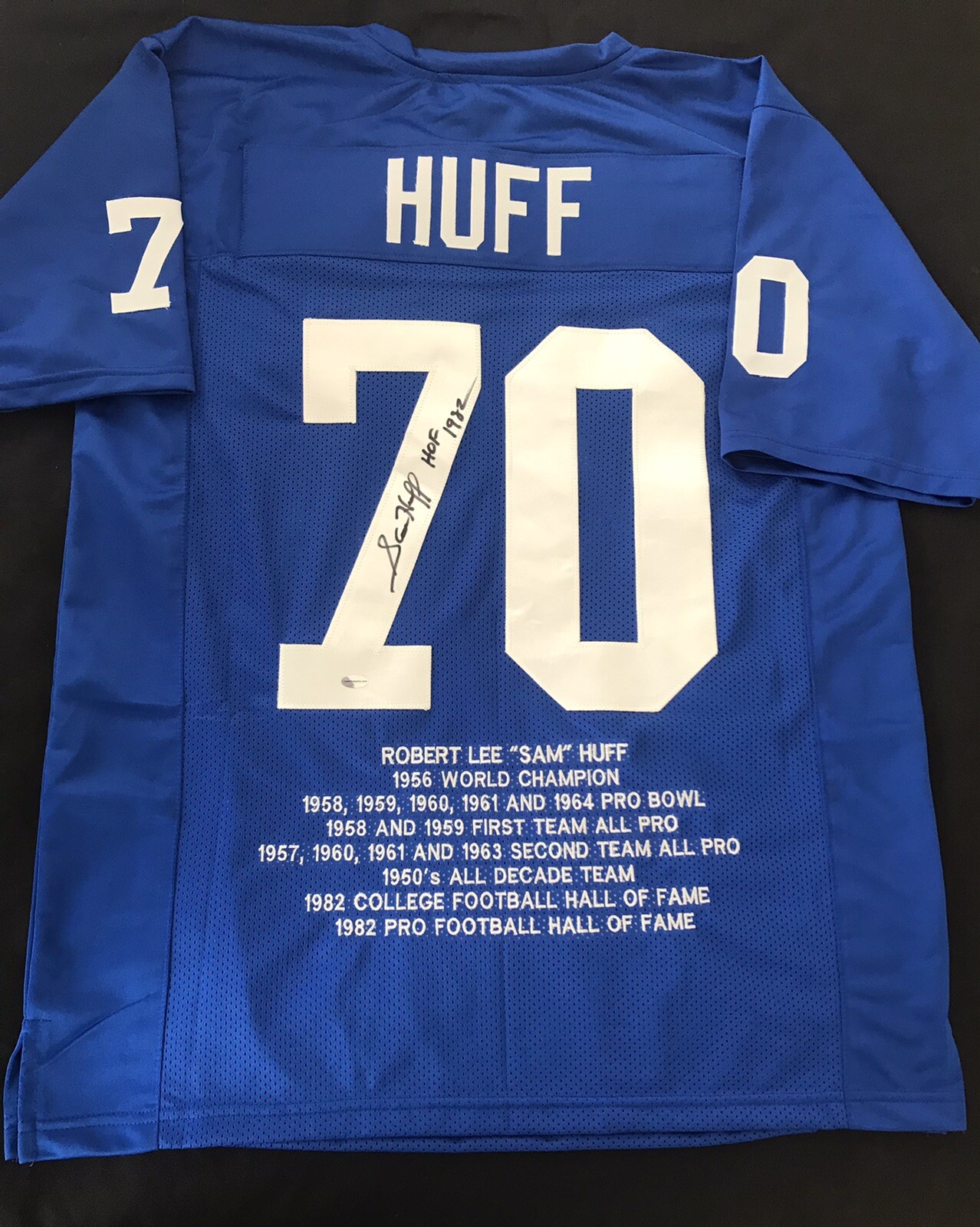 SAM HUFF Signed Stat Jersey NY GIANTS - NFL Hall of Fame 82 | eBay