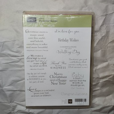 Stampin Up! OCCASIONAL QUOTES Stamp Set Christmas New Year Birthday ...