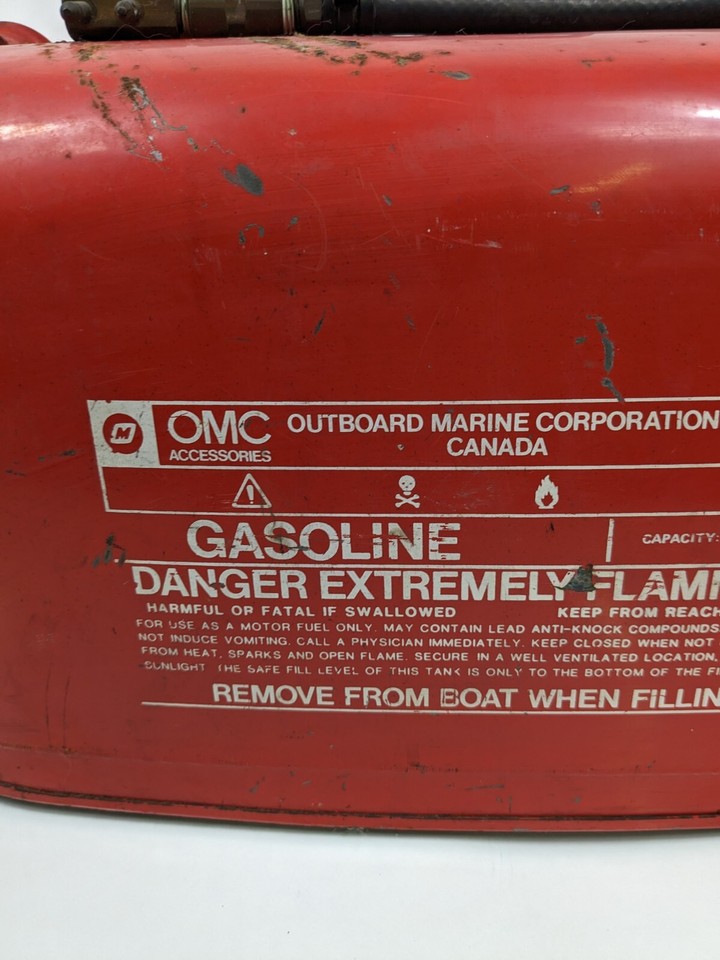 OMC outboard metal GAS FUEL TANK CAN OMC marine johnson evinrude 6 ...