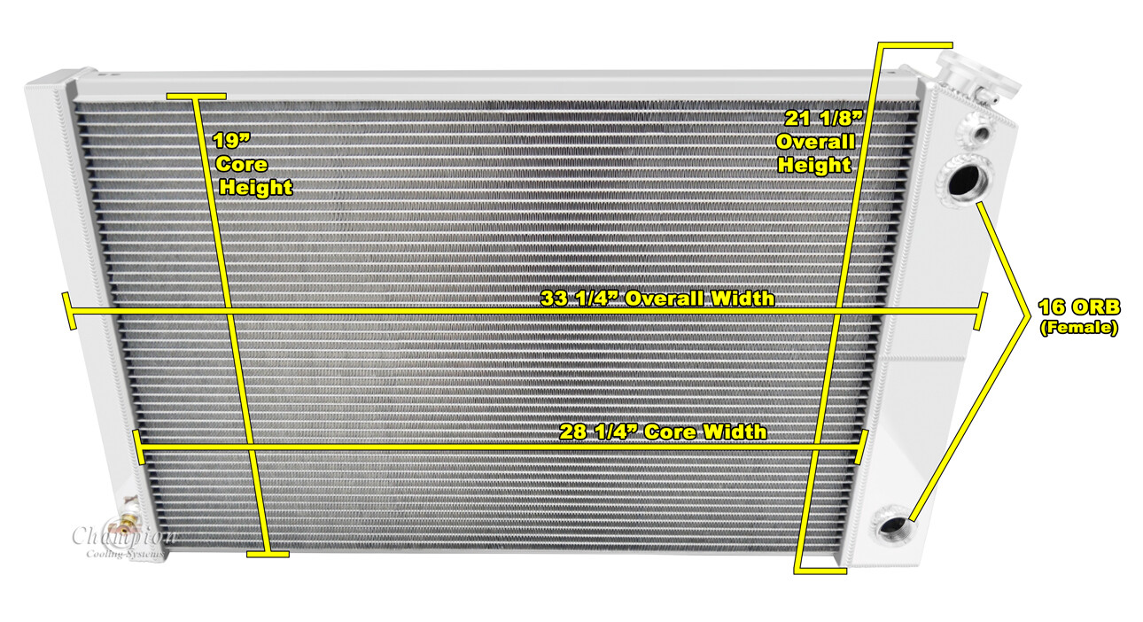 SZ Champion 3 Row Radiator 19x28",1 1/2,1 3/4-1973-1987 Chevy C/K ...
