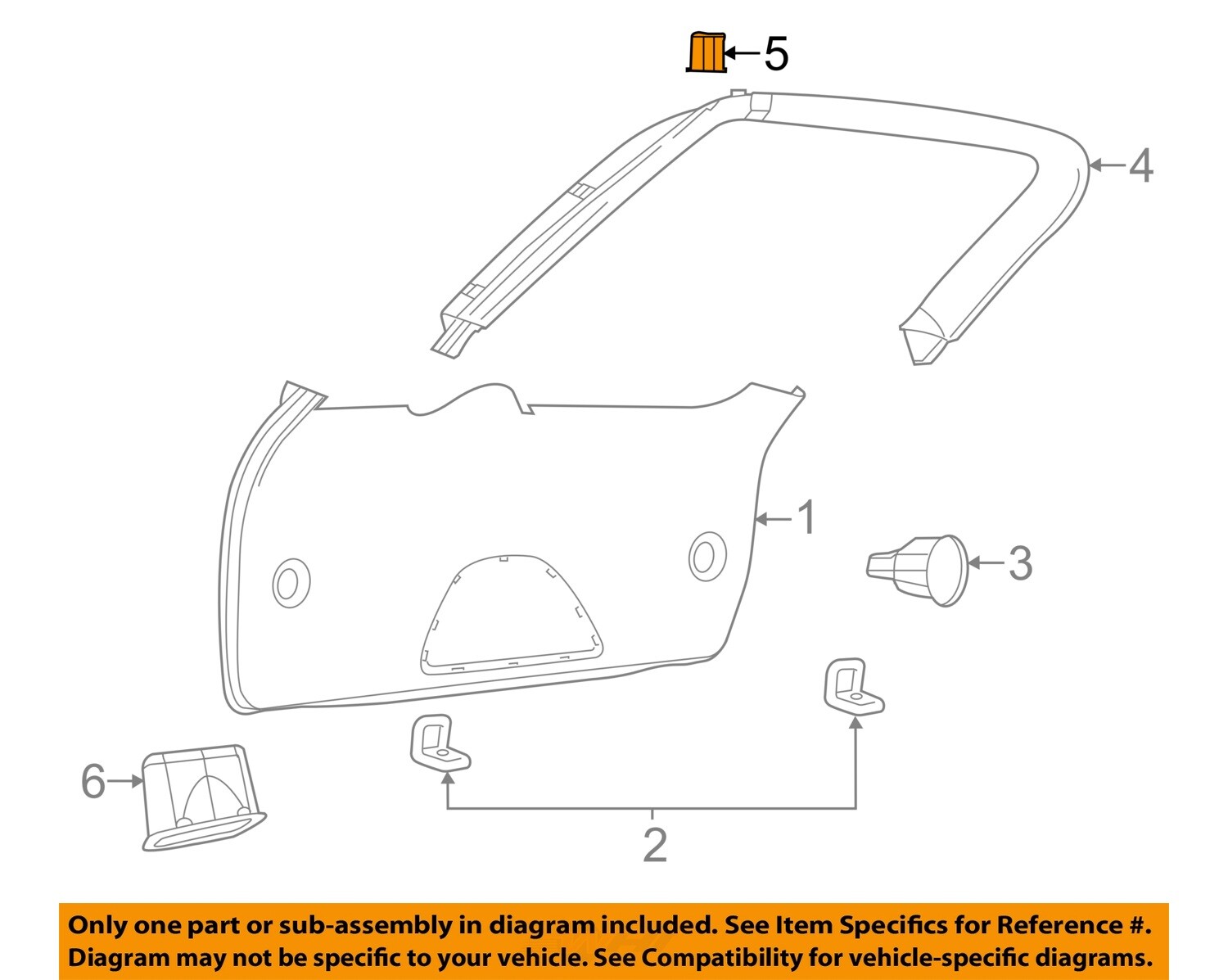 Chrysler+OEM+Liftgate+Tailgate+Hatch-upper+Trim+Clip+68053876AA for ...