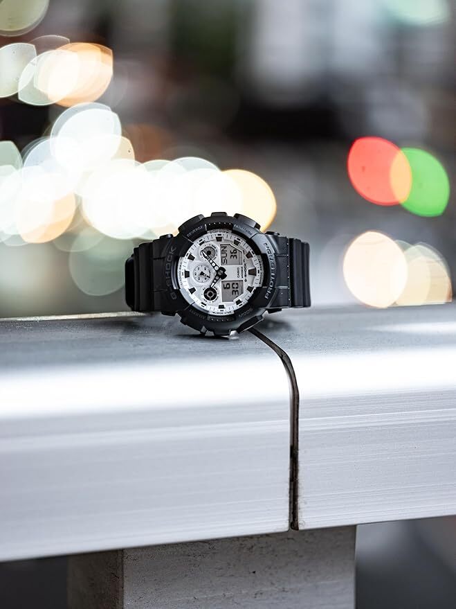 Casio G-Shock GA-100WD-1A Black White Analog Digital Men's Watch New | eBay