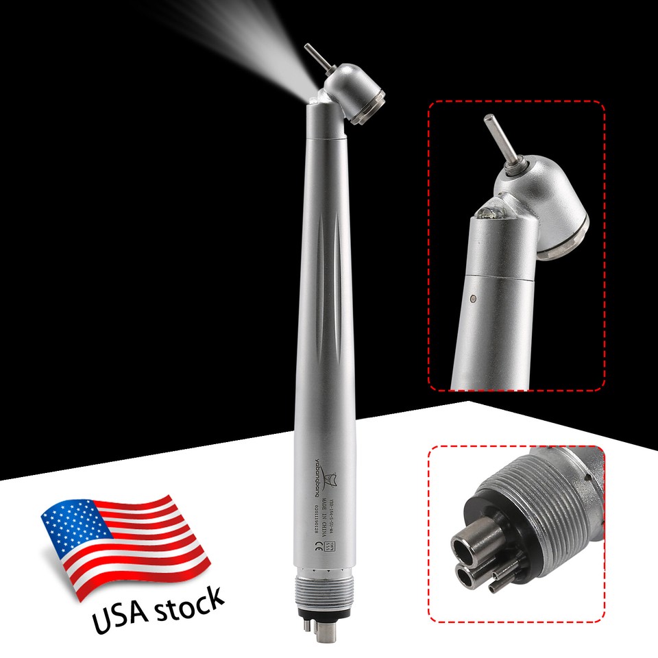1-30 Dental LED 45° Degree Surgical High Speed Handpiece Push 4 Holes ...