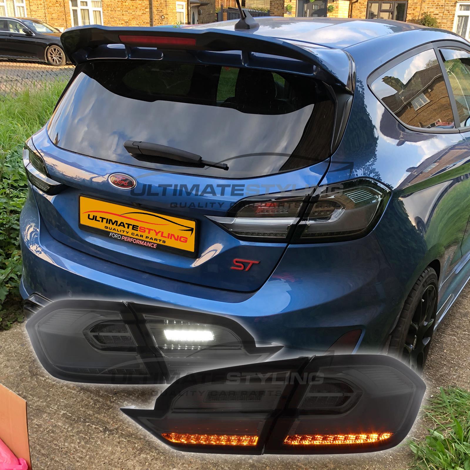 Ford Fiesta Mk8 Smoked Tint LED Rear Tail Lights Dynamic ST line ...