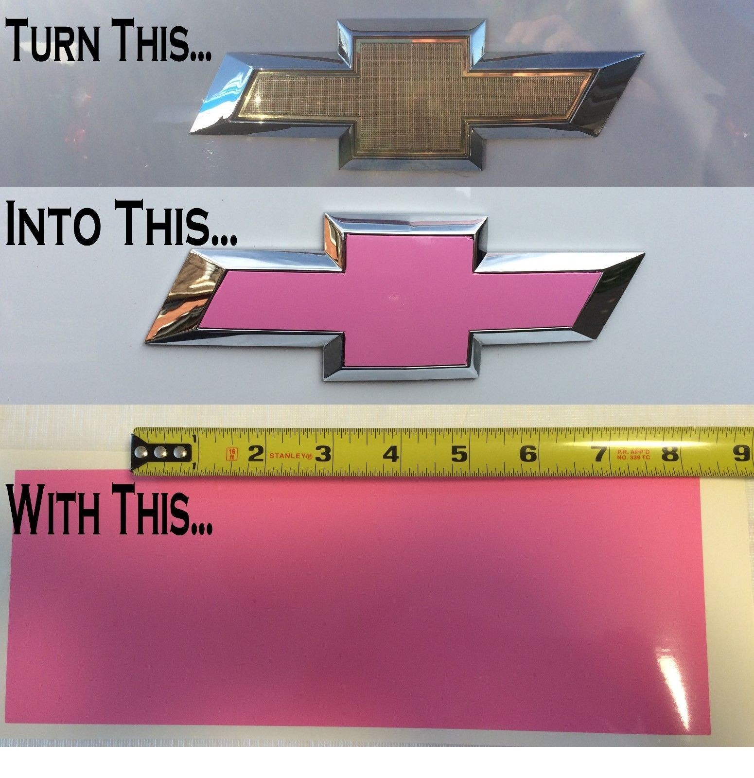 Pink Chevy Bowtie Outline