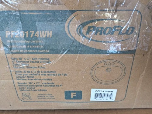 PROFLO PF20174WH Rockaway 20-1/2" Oval Drop In Sink In White ...