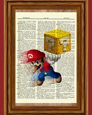 Super Mario Brothers Dictionary Art Print Picture Poster Game Gaming ...