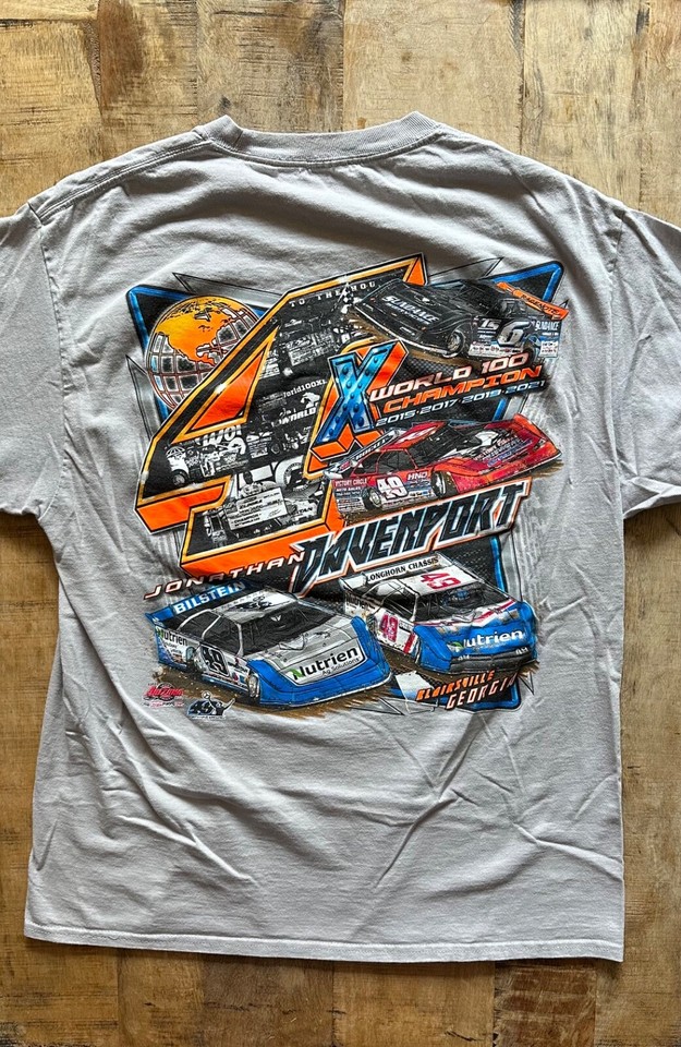 Jonathan Davenport 4X World 100 Champion Large T-Shirt - Dirt Late ...
