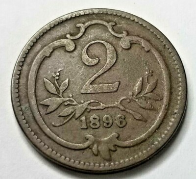 Austria 1896 2 Heller Coin | eBay
