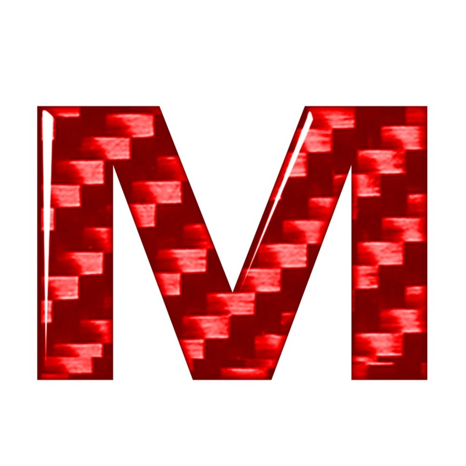 Window Door Wall Car Badge Emblem Alphabet Letter Decals Stickers M red ...