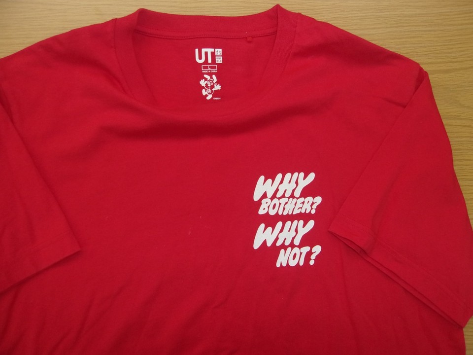 Uniqlo x Verdy "Why Bother? Why Not?" Authentic T-Shirt Red Mens L ~NEW ...