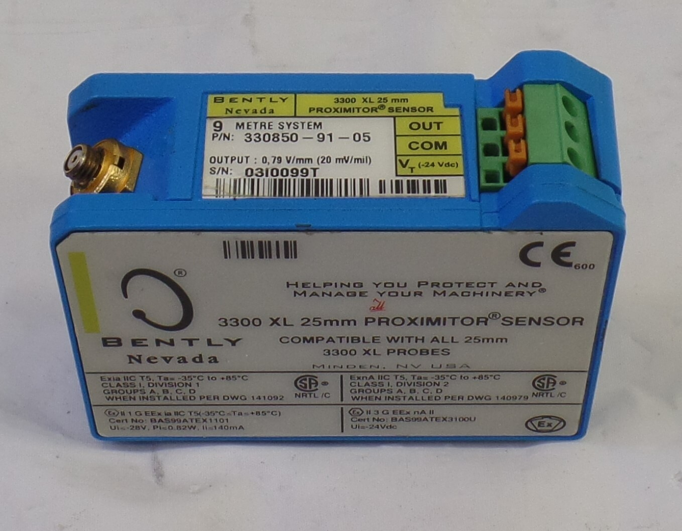 Bentley Nevada Proximitor 25mm 3300 XL Sensor 330850-91-5, For Parts ...