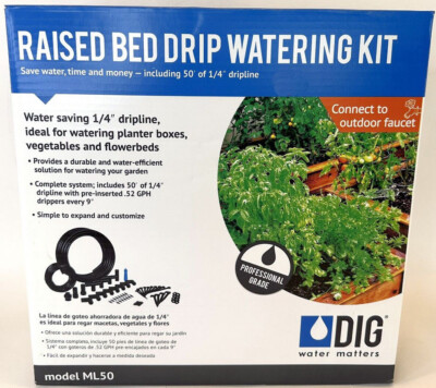 DIG ML50 Raised Bed Drip Watering Kit Complete One Box Irrigation Kit ...