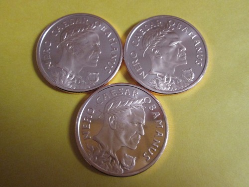 Barrack Obama as Nero Caesar 3 x 1 oz Copper BU Rounds RARE | eBay