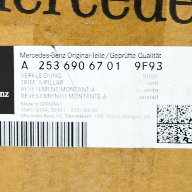 MERCEDES-BENZ GLC X253 FRONT RIGHT A-PILLAR TRIM A25369067019F93 for ...