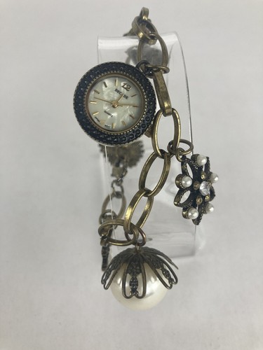 Decade 14353-H5 20mm quartz watch w/charm bracelet & battery | eBay