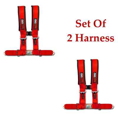 2 Qty 3 Inch Red 4 Point Harness Polaris 2014 RZR 570 800 800S XP 900 ...