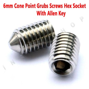 6mm Door Handle Grub Screws Allen Key Head for Knobs Handles / Cone ...