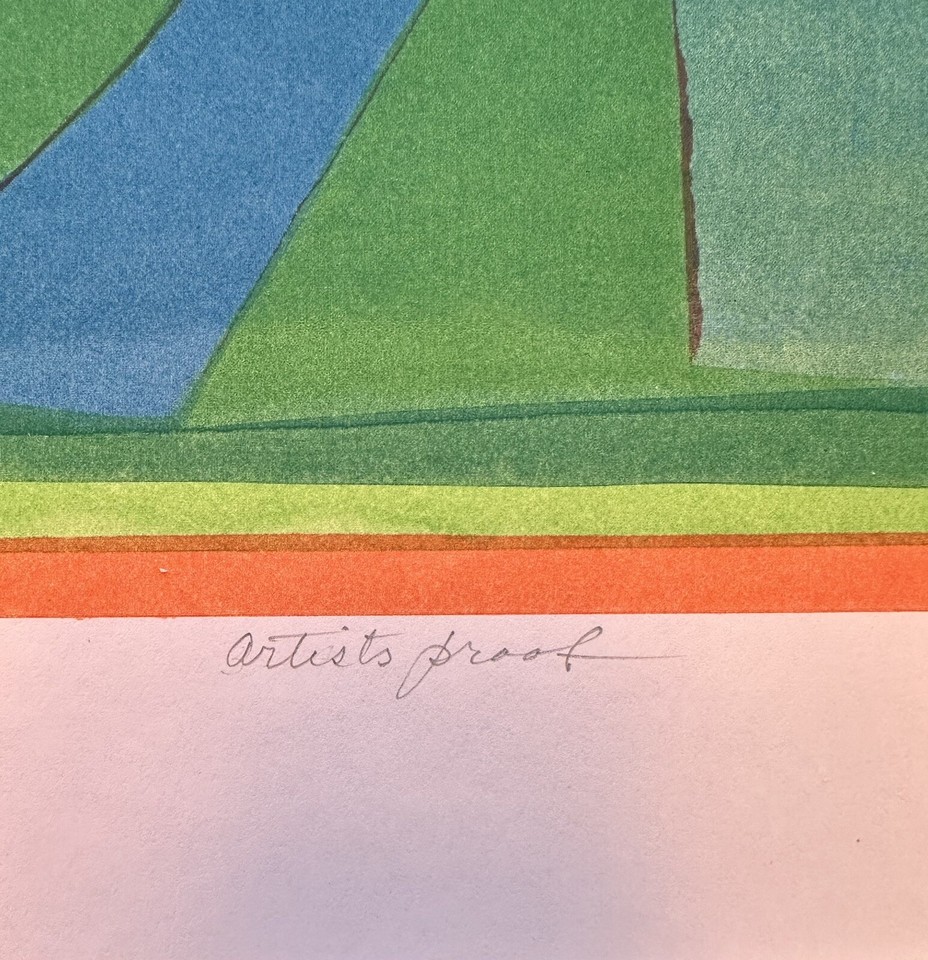 Carol Kessler SILKSCREEN Print “Blue Mountan II” 1973 Signed, Artist ...