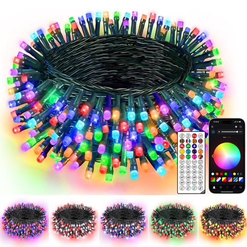 Smart Color Changing Christmas Lights, 66FT 200 LED RGB Christmas ...