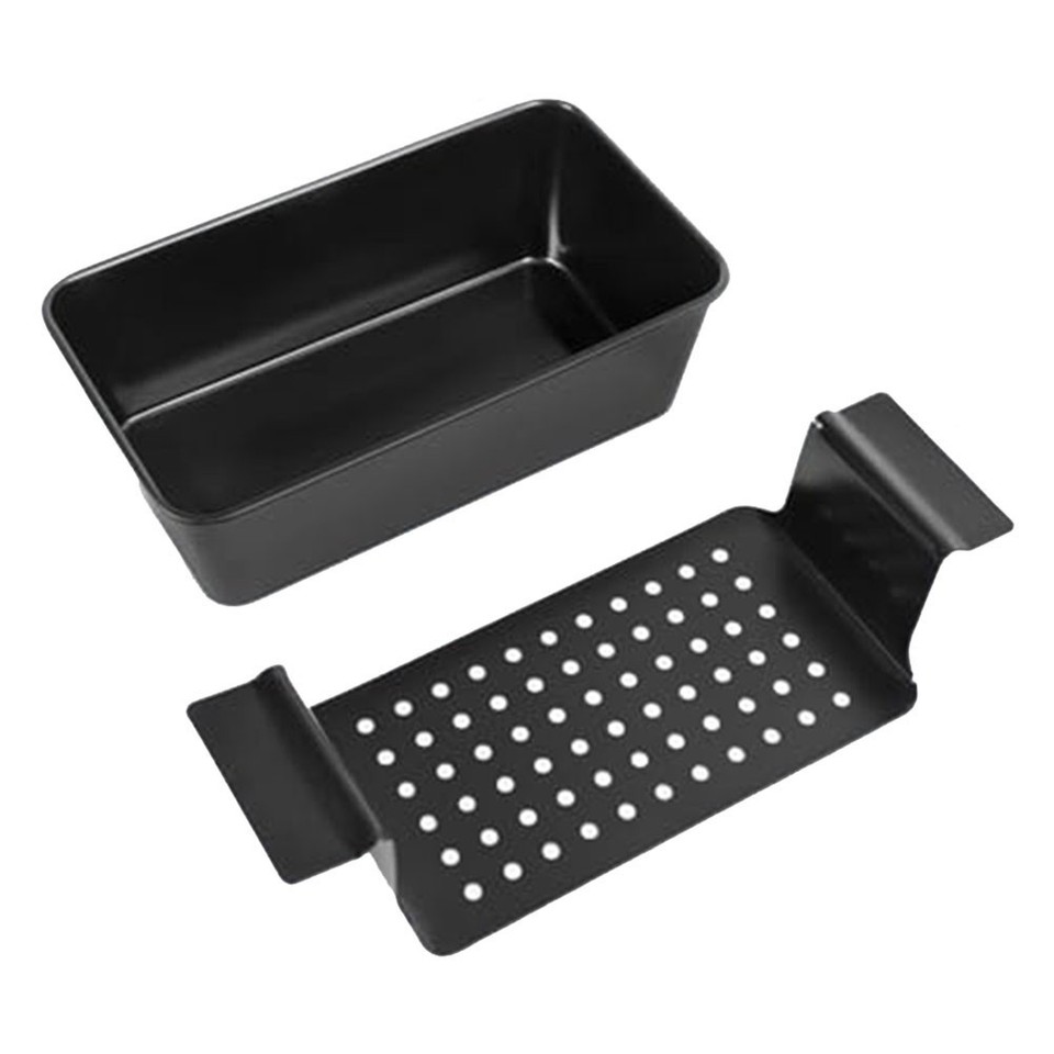 2 Pack Meatloaf Pan with Perforated Drain Tray Carbon Steel Baking Set ...