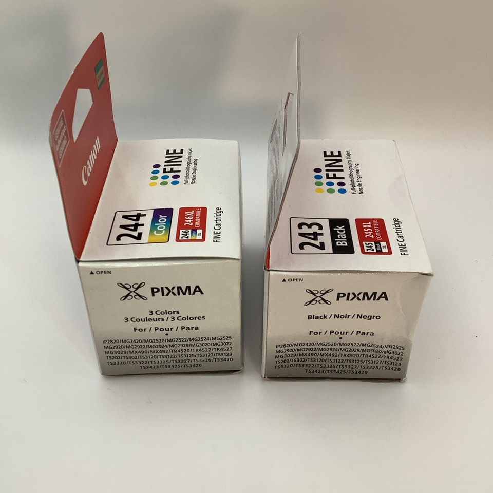 Canon Ink 243 244 Genuine Canon Ink Toner Cartridges 1 Black + 1 Color ...