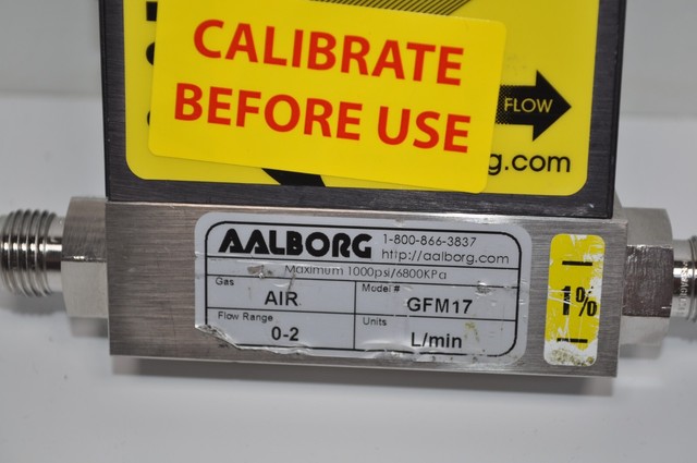 Aalborg Mass Flow Meter GFM GFM17 0-200 SCCM CALIBRATED Air 316 SS for ...