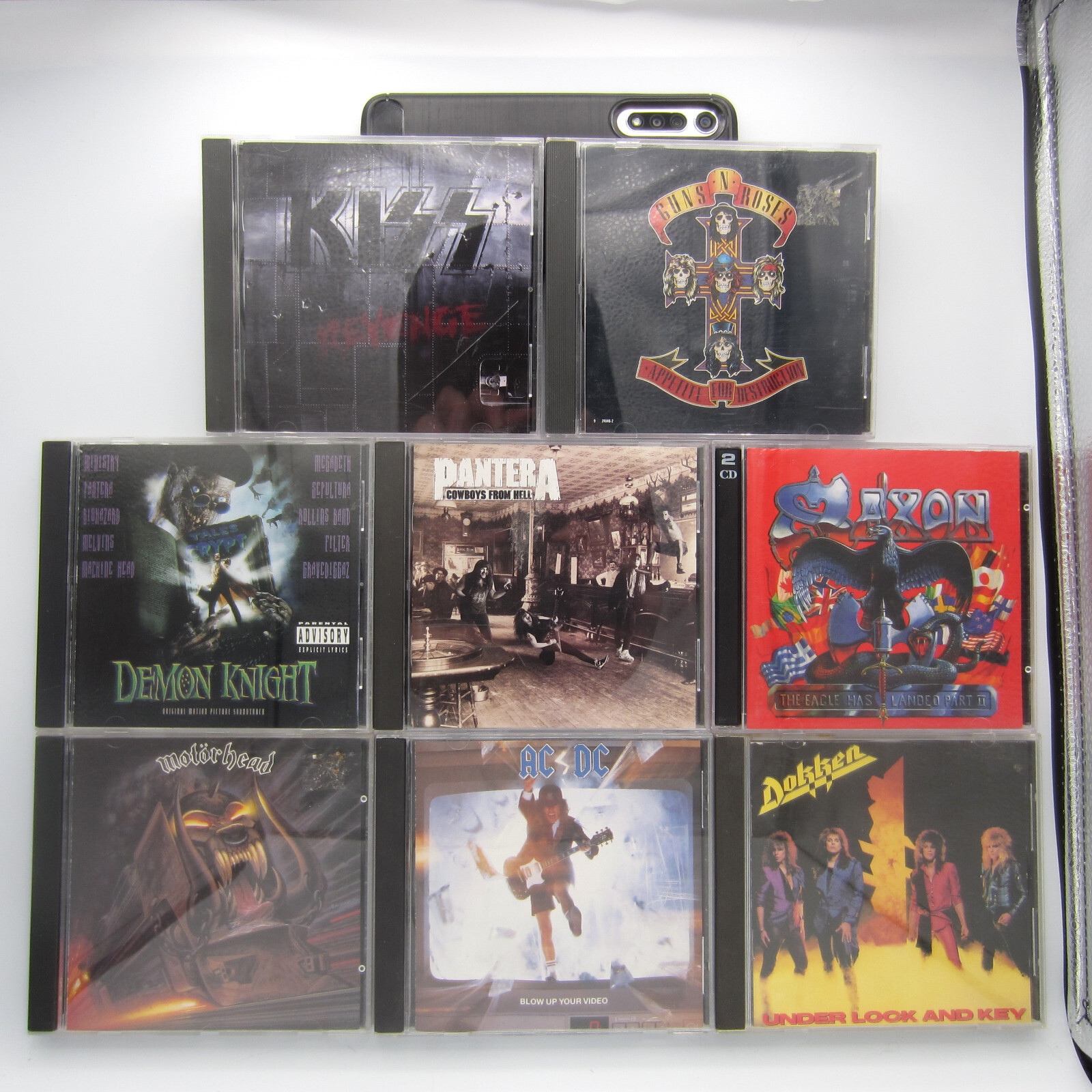 Heavy Metal Rock CD Lot of 9 ACDC, Kiss, Guns n Roses, Pantara ...