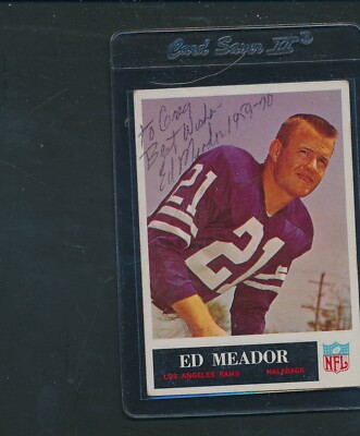 1965 Philadelphia #92 Ed Meador LA Rams Signed Auto *A2716 | eBay