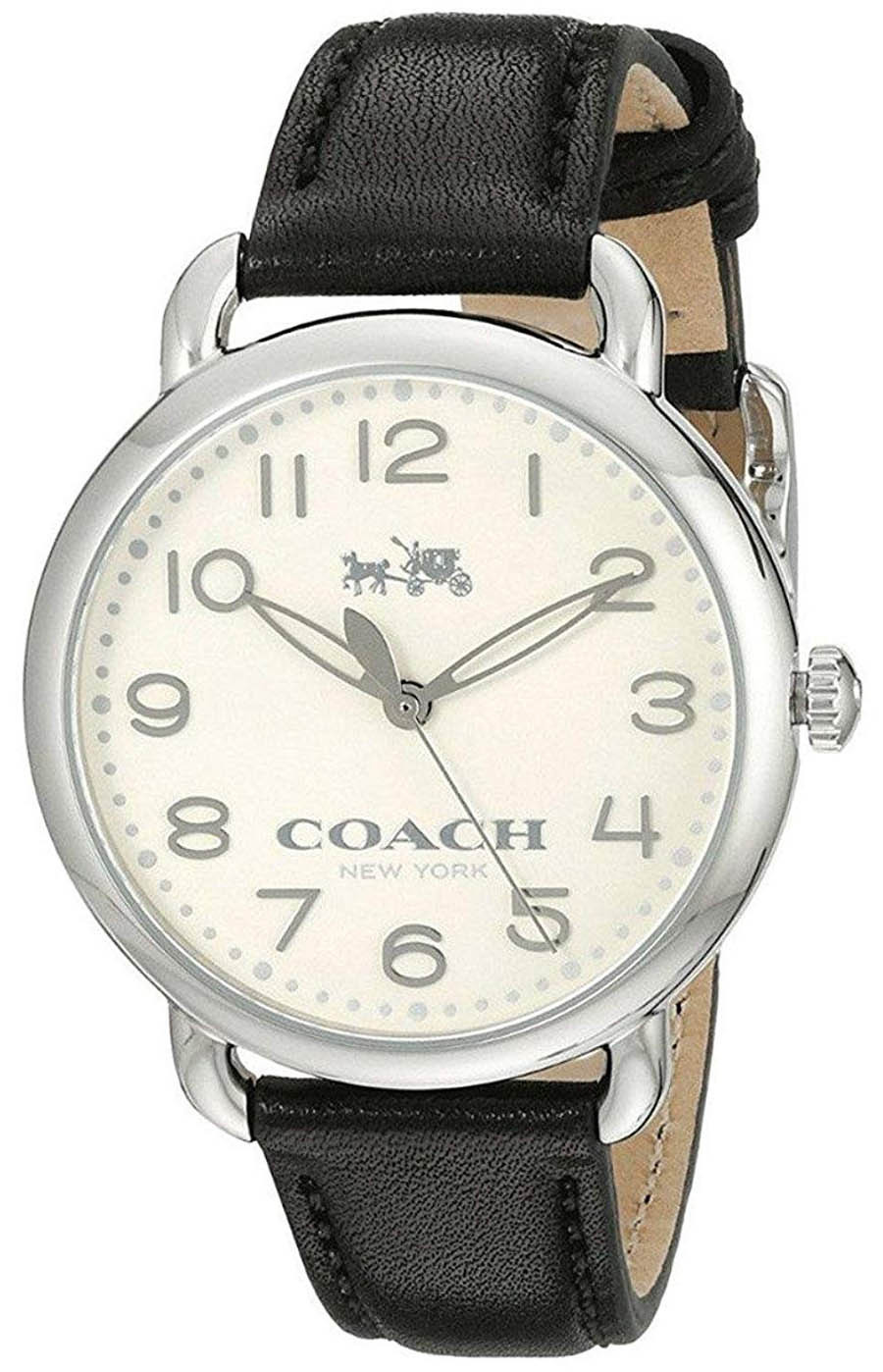 Coach 14502267 Delancey White Dial Black Leather Strap Women's Watch | eBay