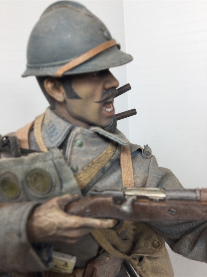 1/6 CUSTOM FRENCH WW1 FRONT LINE CHARGING INFANTRYMAN 1917 BERTHIER ...