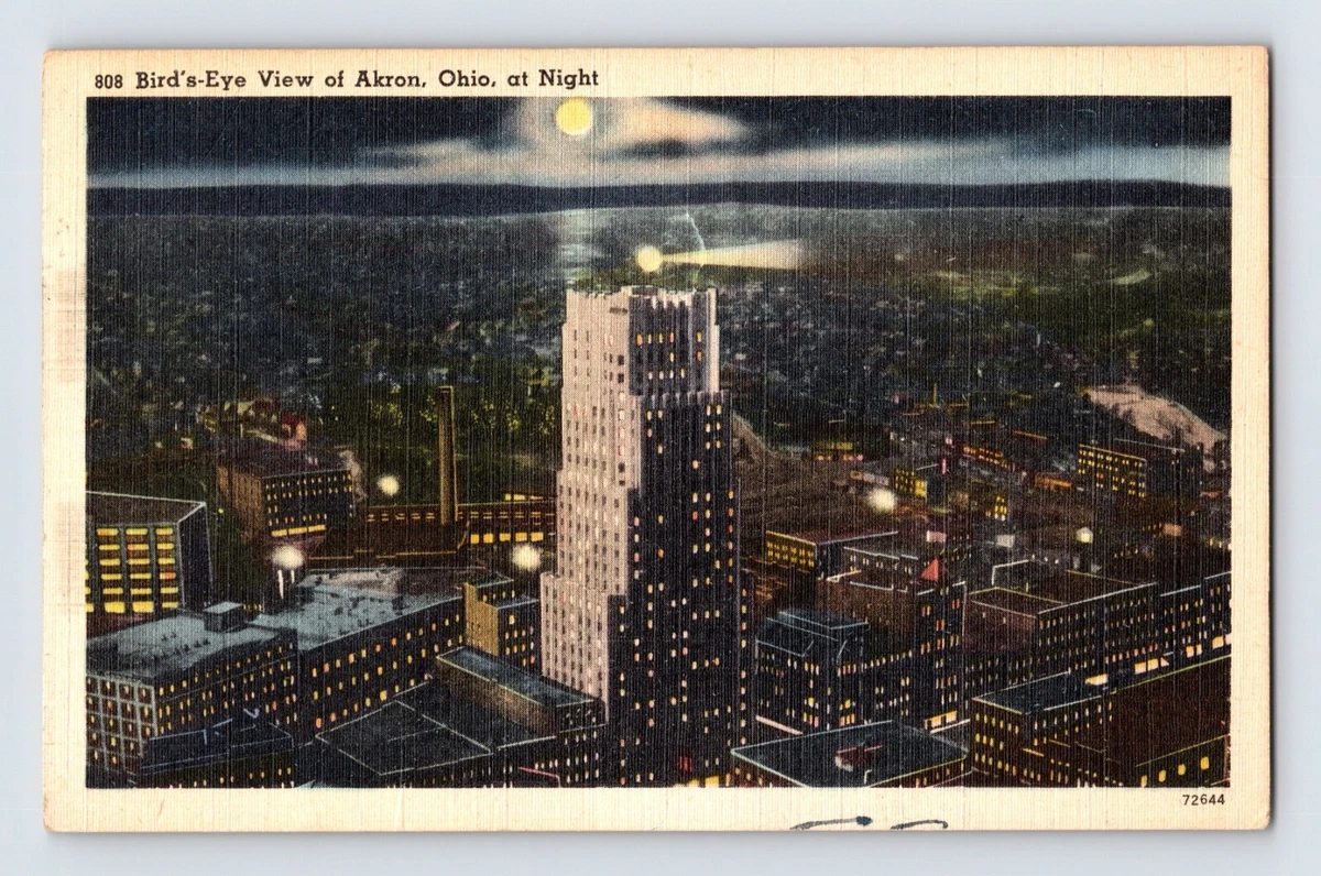 Downtown Akron At Night