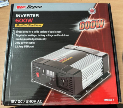 REPCO 600W 12V INVERTER - MODIFIED SINE WAVE (RMSI600-1) | eBay