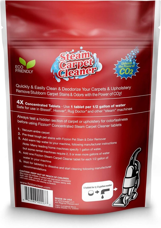 Fizzion Clean Stain Remover Steam Carpet Cleaner Tablets (20 Count) | eBay