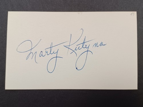 Marty Kutyna Signed Index Card - Athletics, Senators | eBay