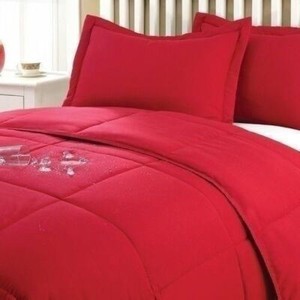 Solid Red 3 pc Comforter Set Water Stain Resistant Twin Full Queen King ...