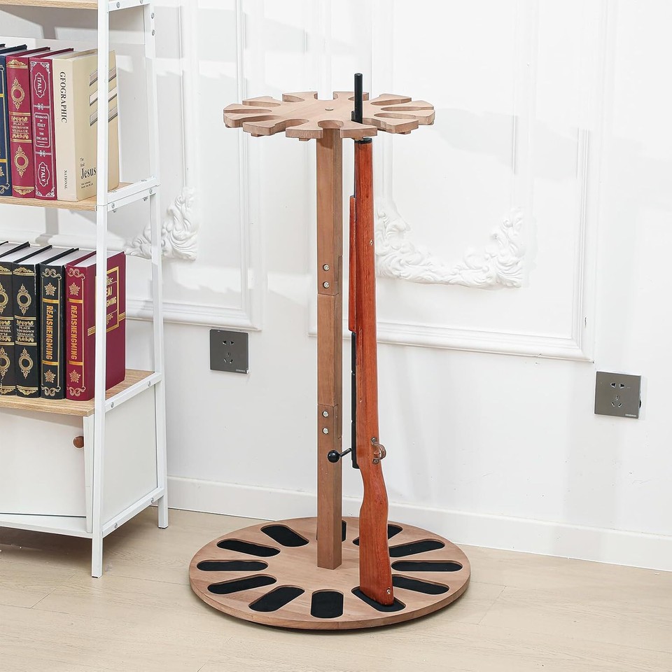 Wooden Gun Rack Holds 12 Guns Display Storage Holder Indoor Vertical ...