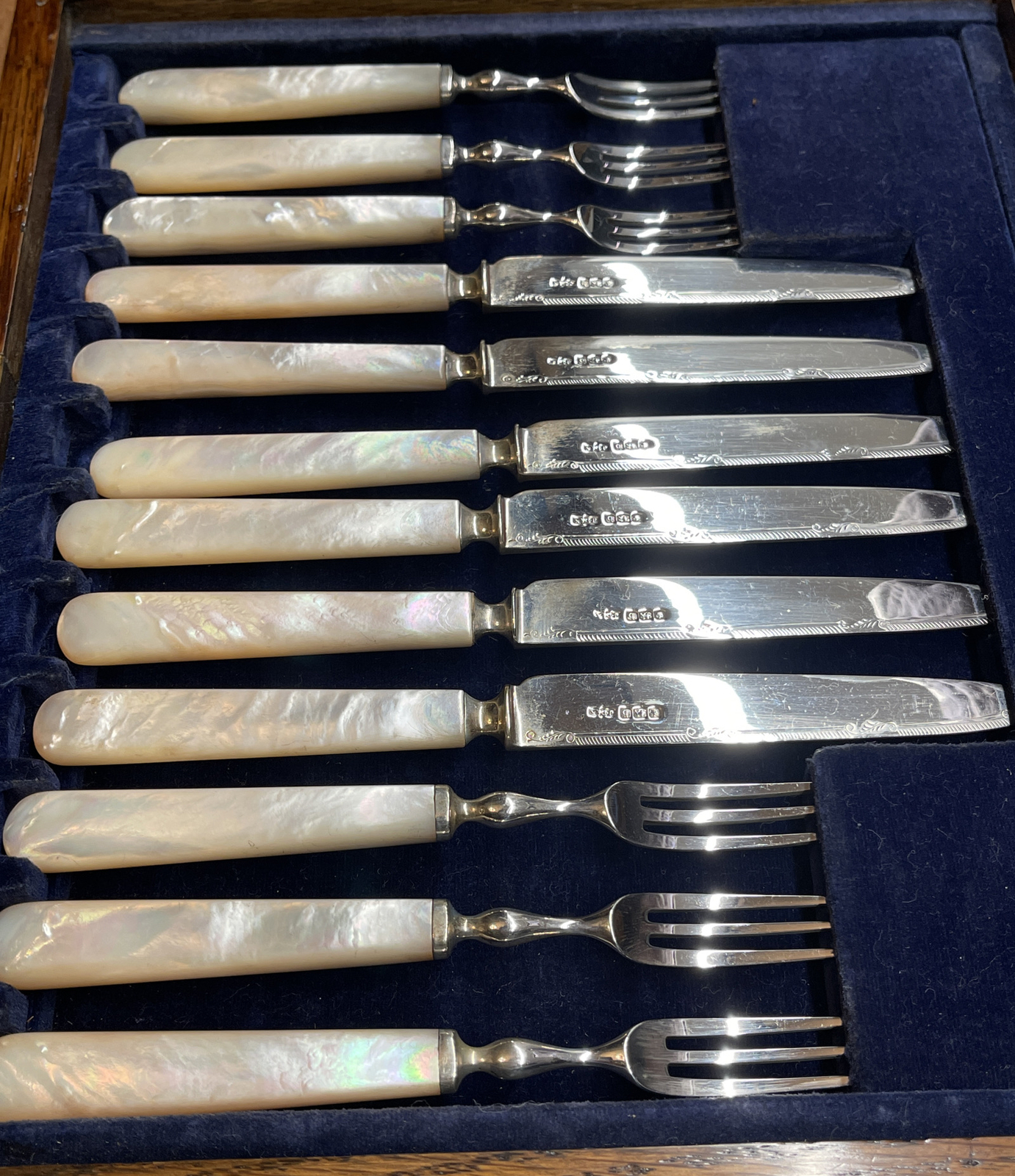 antique sterling silver /Mother Of Pearl Handle flatware | eBay